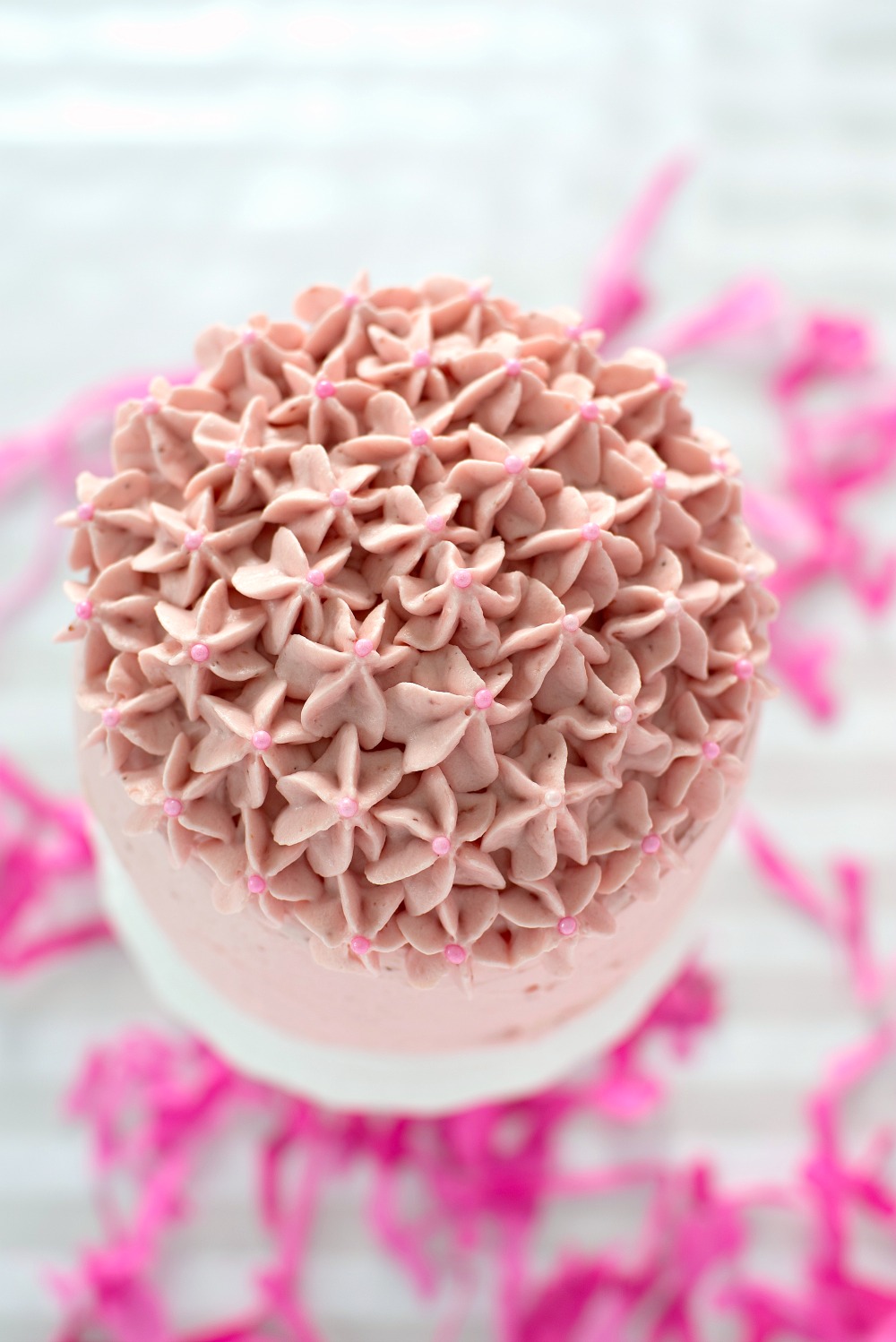 Pink Ombré Cake with Strawberry Mascarpone Frosting on Style Me Pretty ...